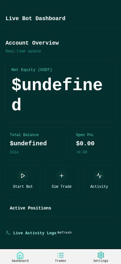 Live Echtgeld Bot Dashboard