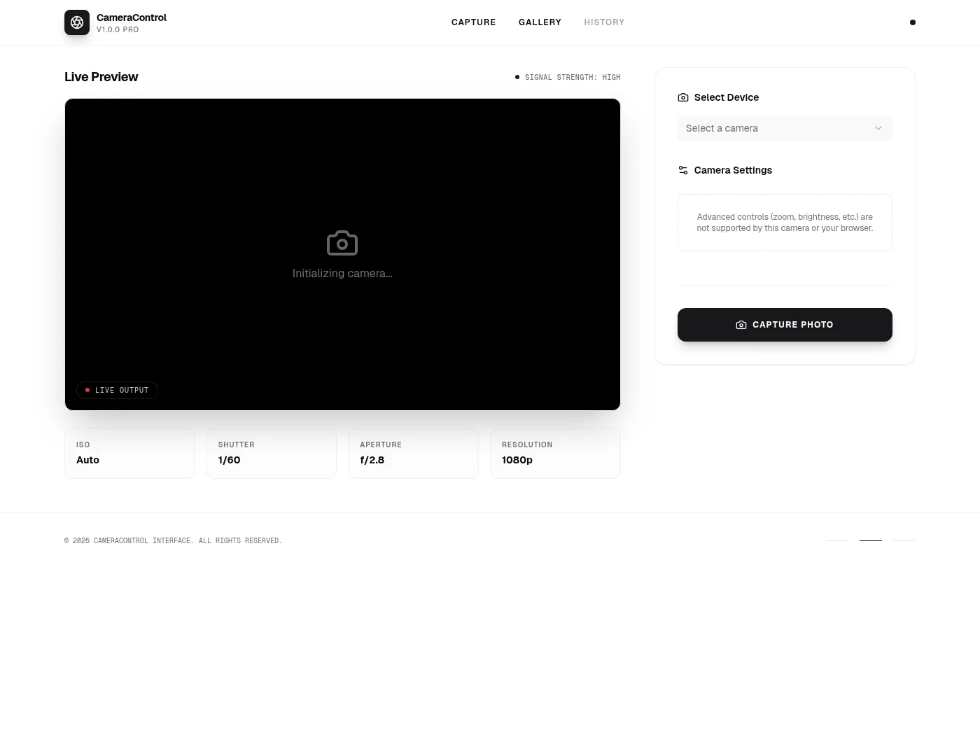 Live Camera Control