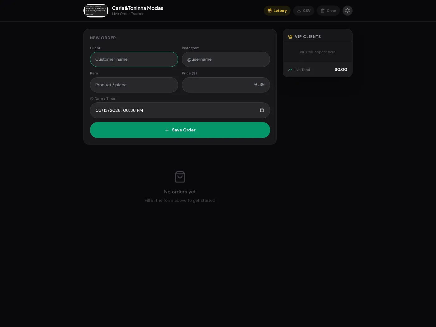 Live Order Tracker