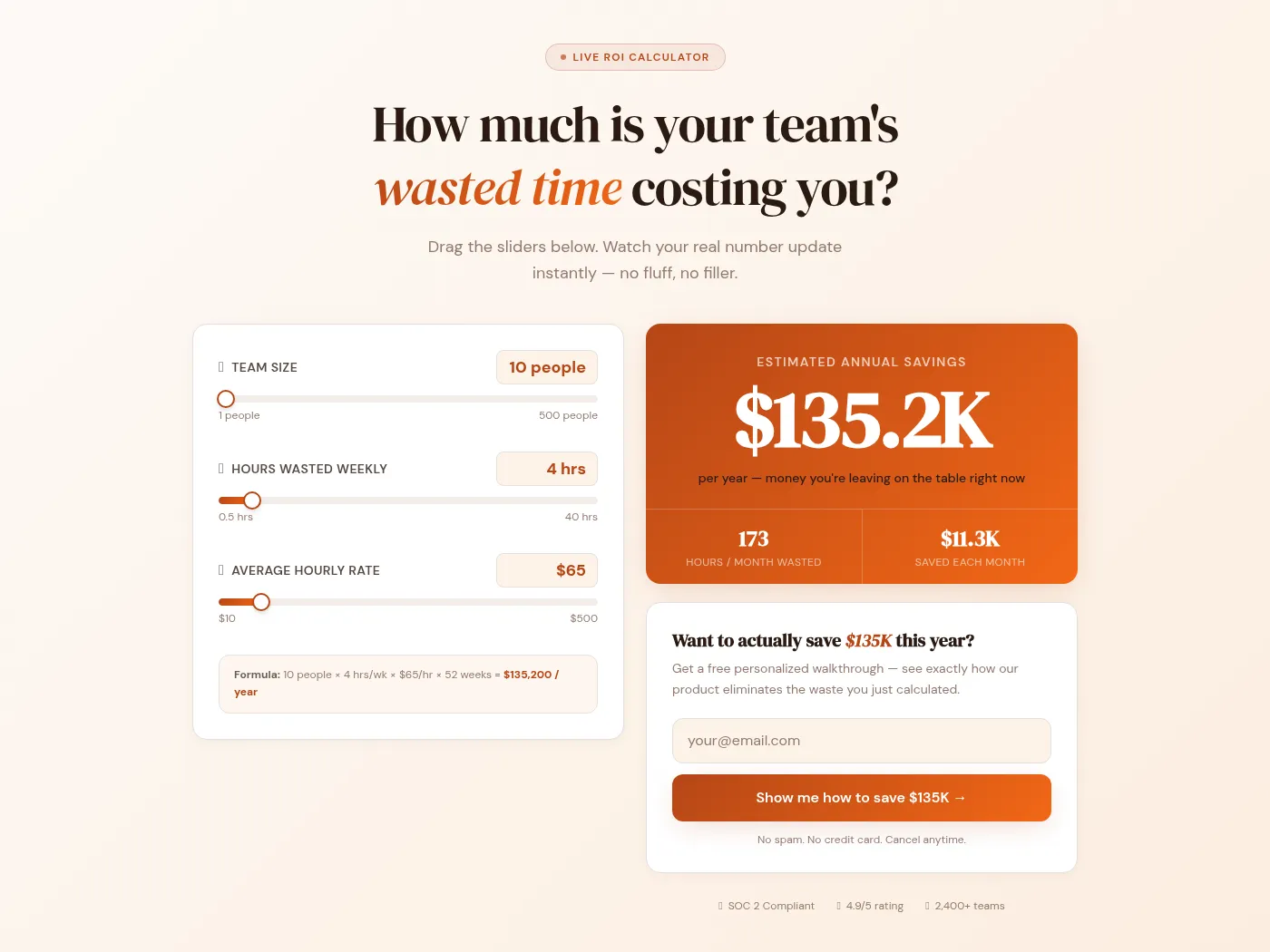 Live ROI Calculator