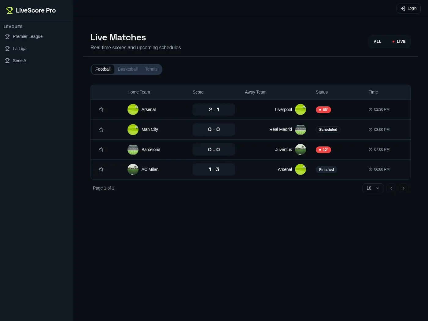 LiveScore Pro