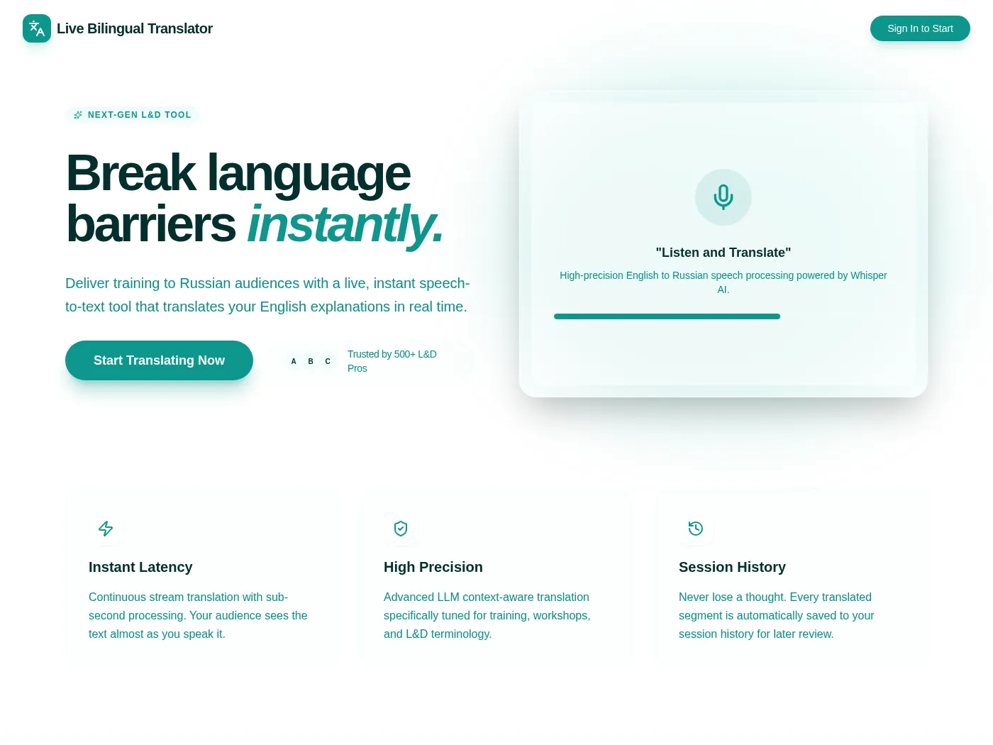 Live Bilingual Translator