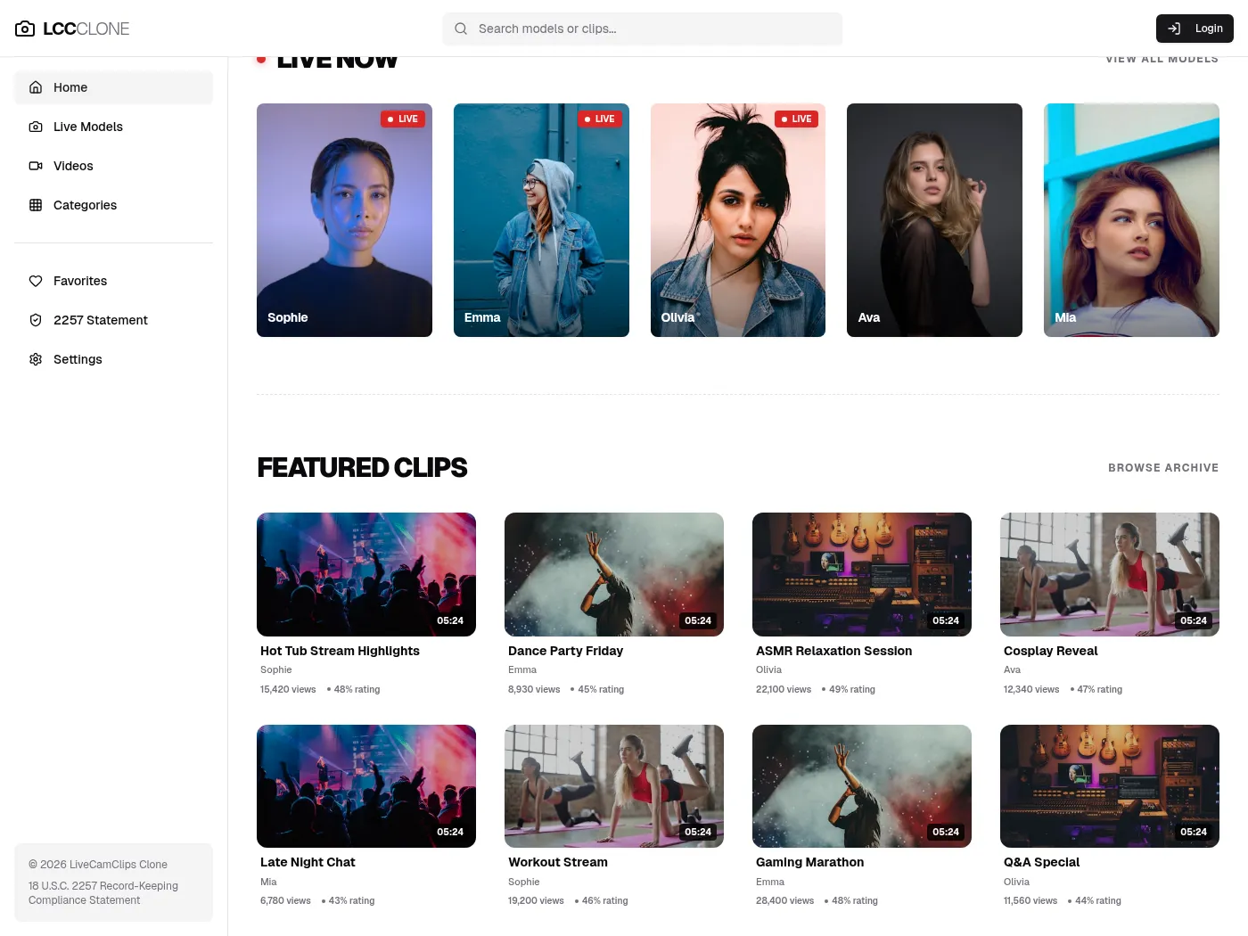 LiveCamClips Clone