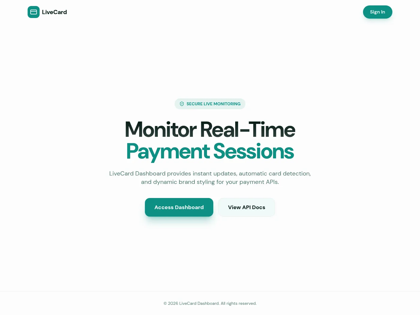 LiveCard Dashboard