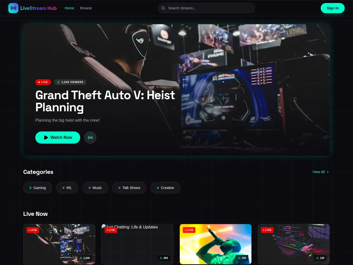LiveStream Hub