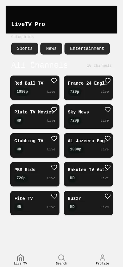 LiveTV Player Mobile