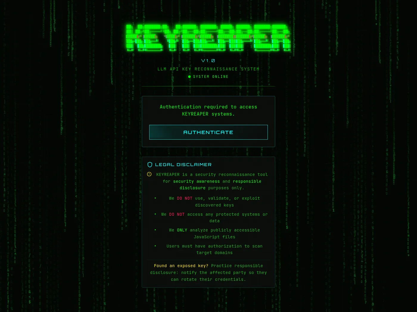 KEYREAPER LLM Key Scanner (Remix)