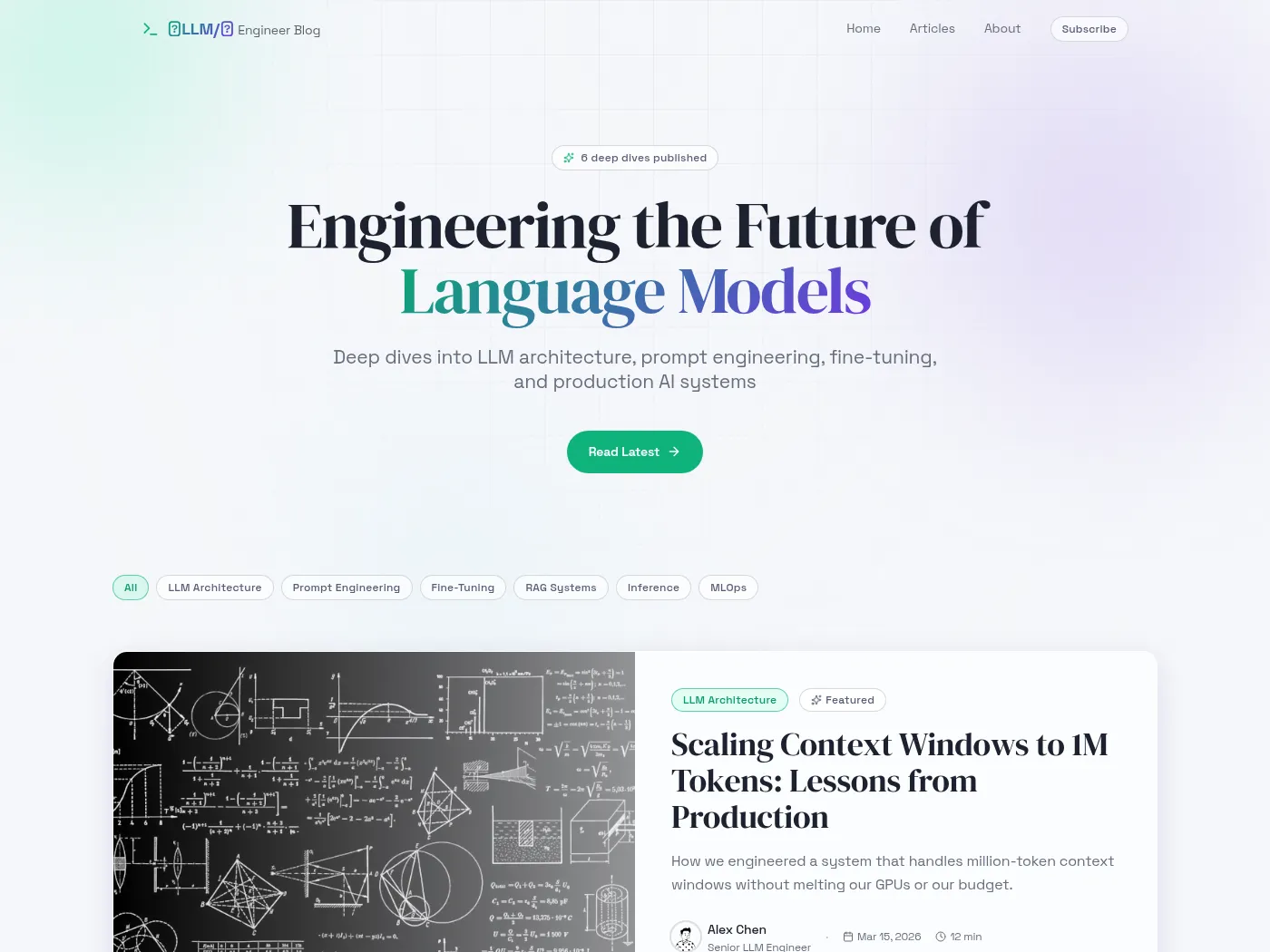 LLM Engineer Blog Glass