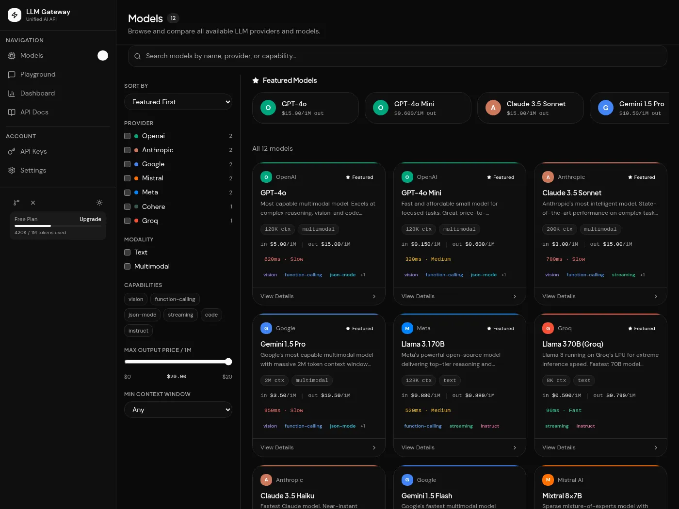 LLM Gateway Frontend