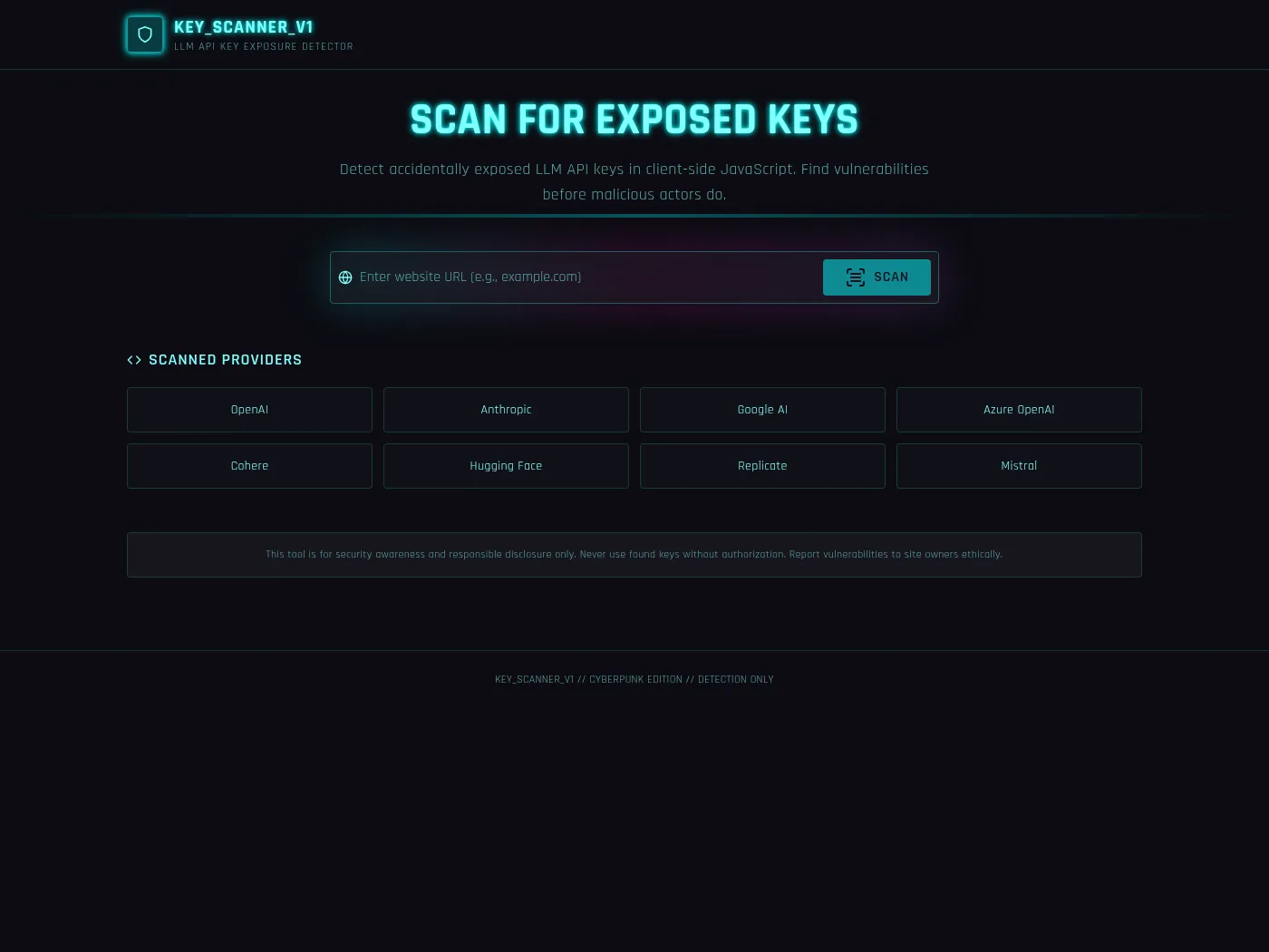Cyberpunk API Key Scanner