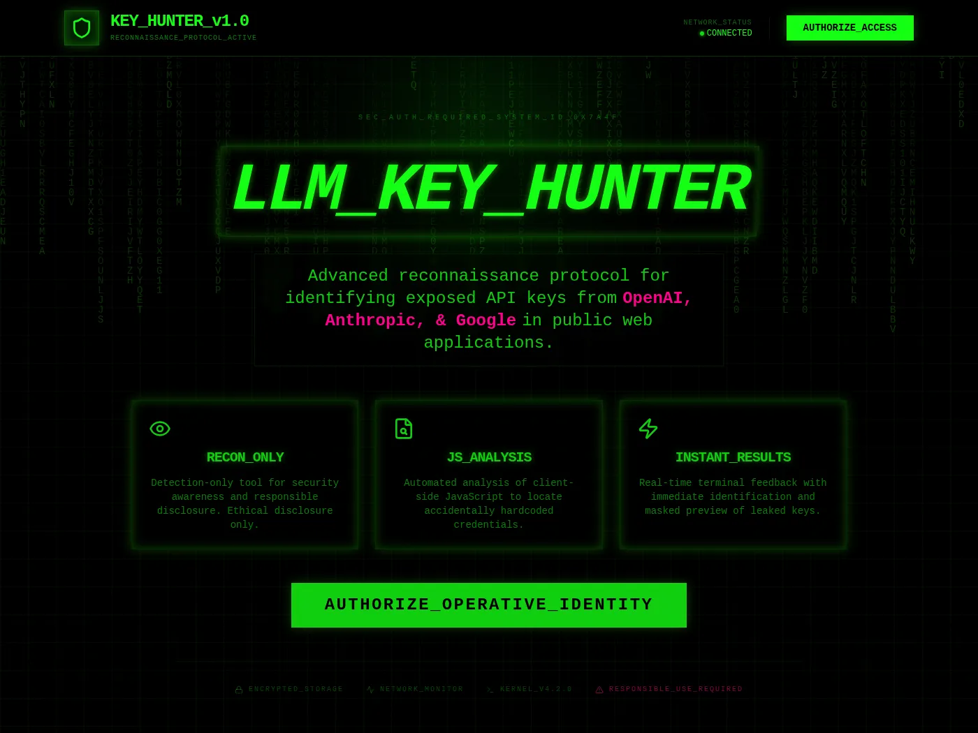 LLM Key Hunter