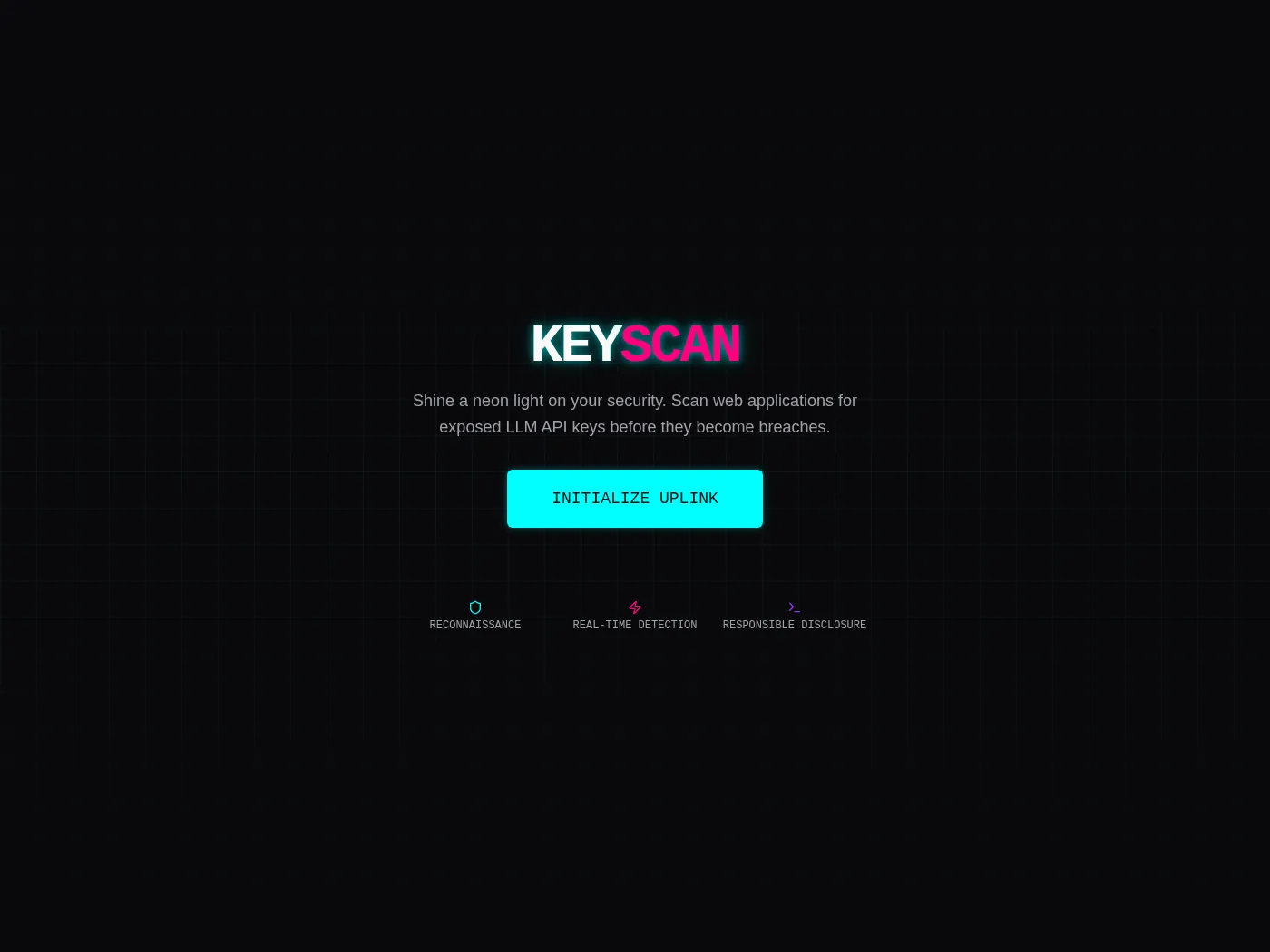 Cyberpunk LLM Key Scanner