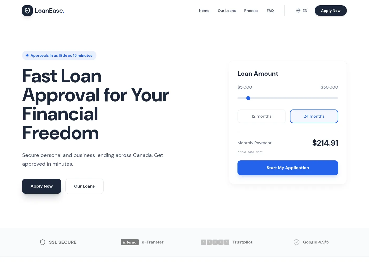 LoanEase Canada Site