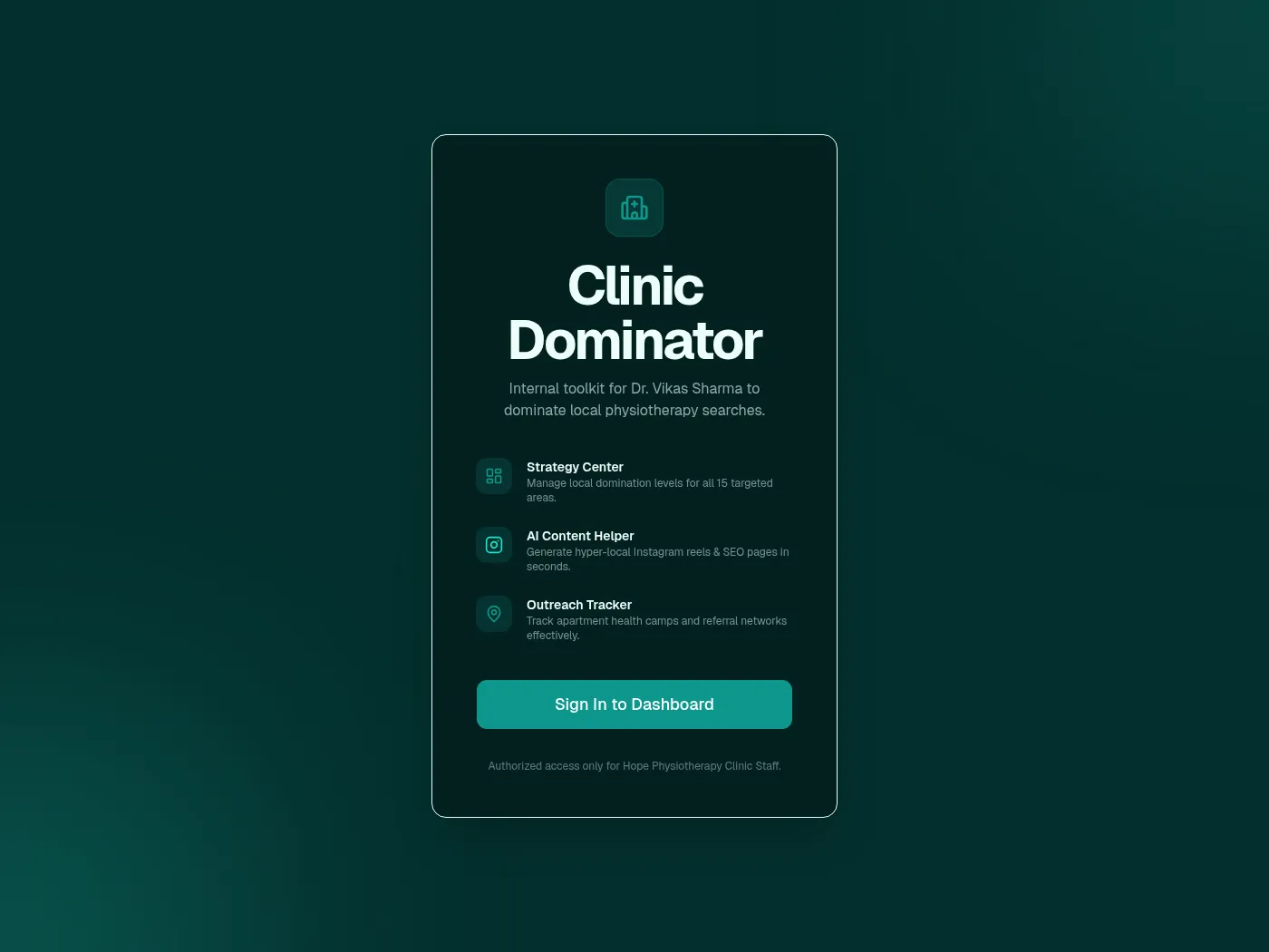Clinic Local Domination Toolkit