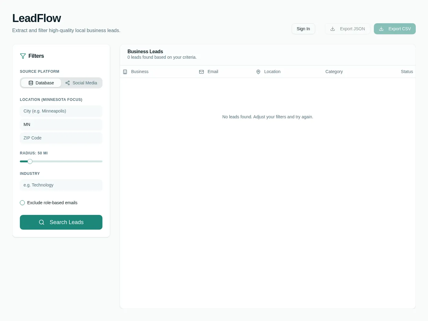 Local Email Extractor | Built with Blink