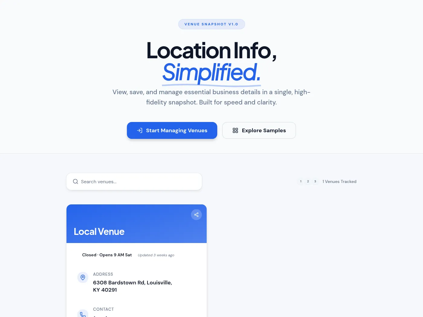 Local Info Snapshot