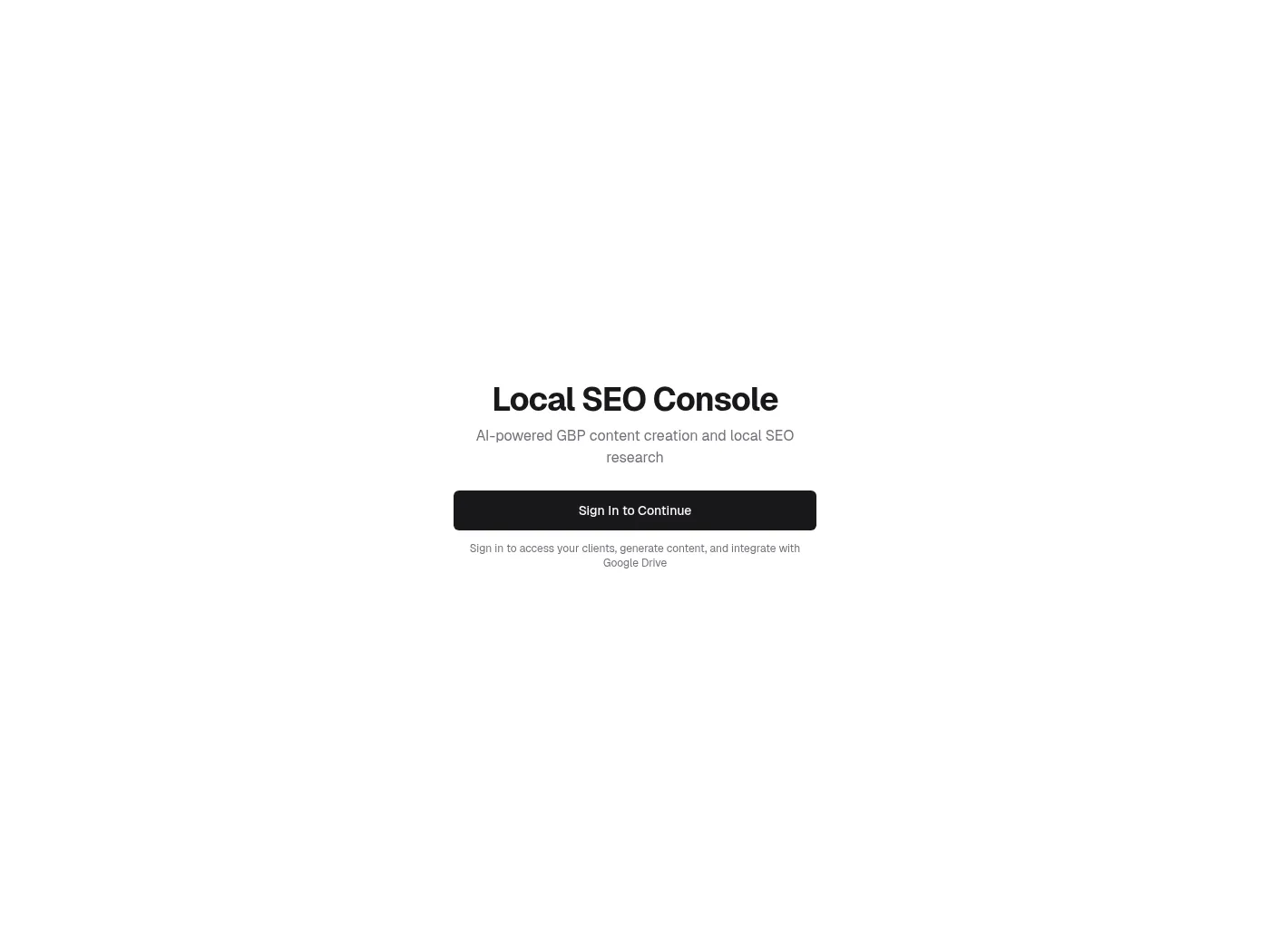 Local SEO Prompt Console