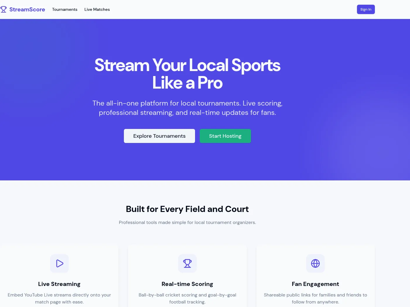 StreamScore Local Sports
