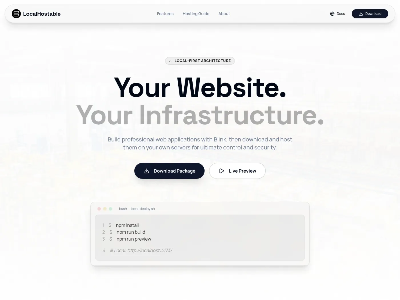 LocalHostable Website