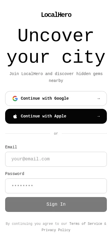 LocalHero Discovery App