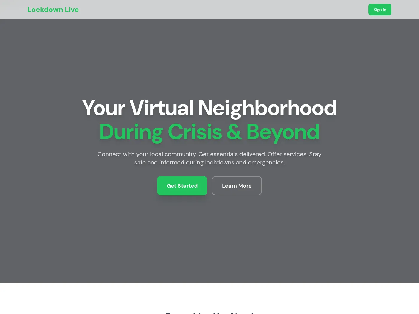 Lockdown Live: Hyperlocal Virtual Neighborhood Superapp for Crisis Scenarios (Remix)