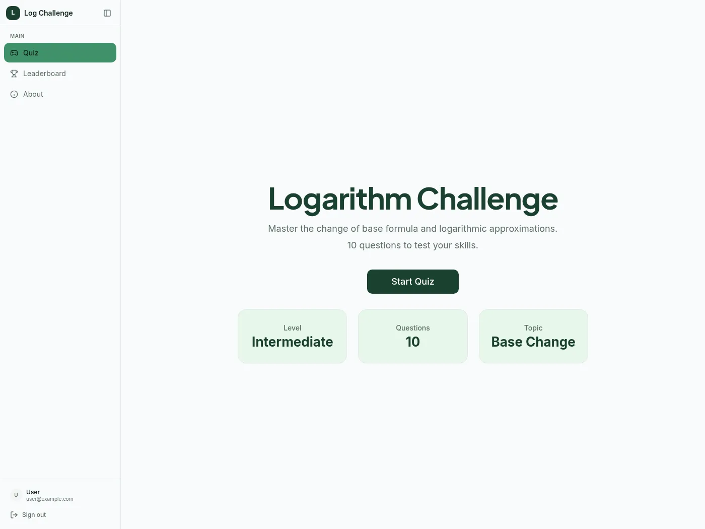 Logarithm Challenge Game