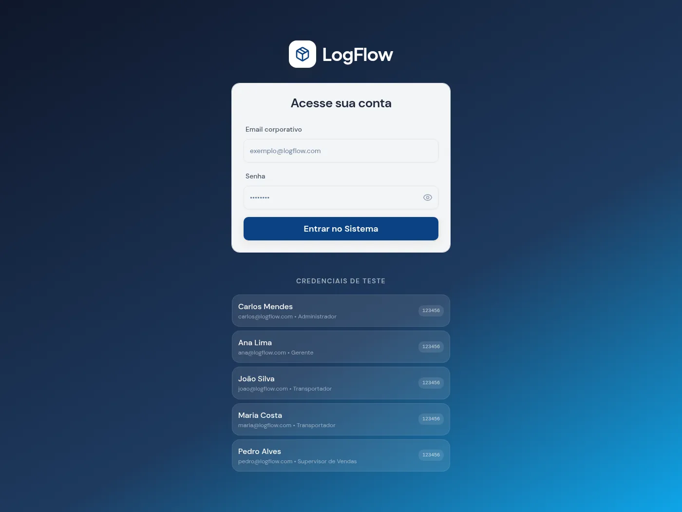LogFlow Responsive Web App