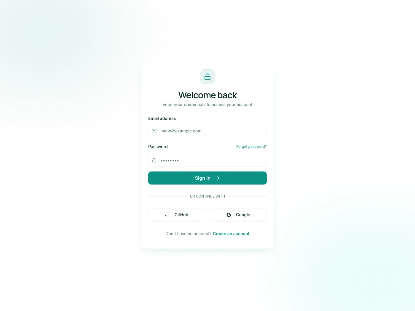 Quick Login Page