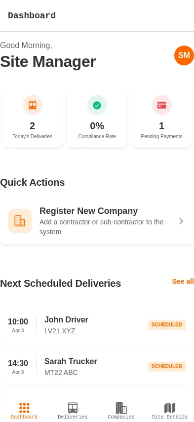 BuildTrack Logistics App