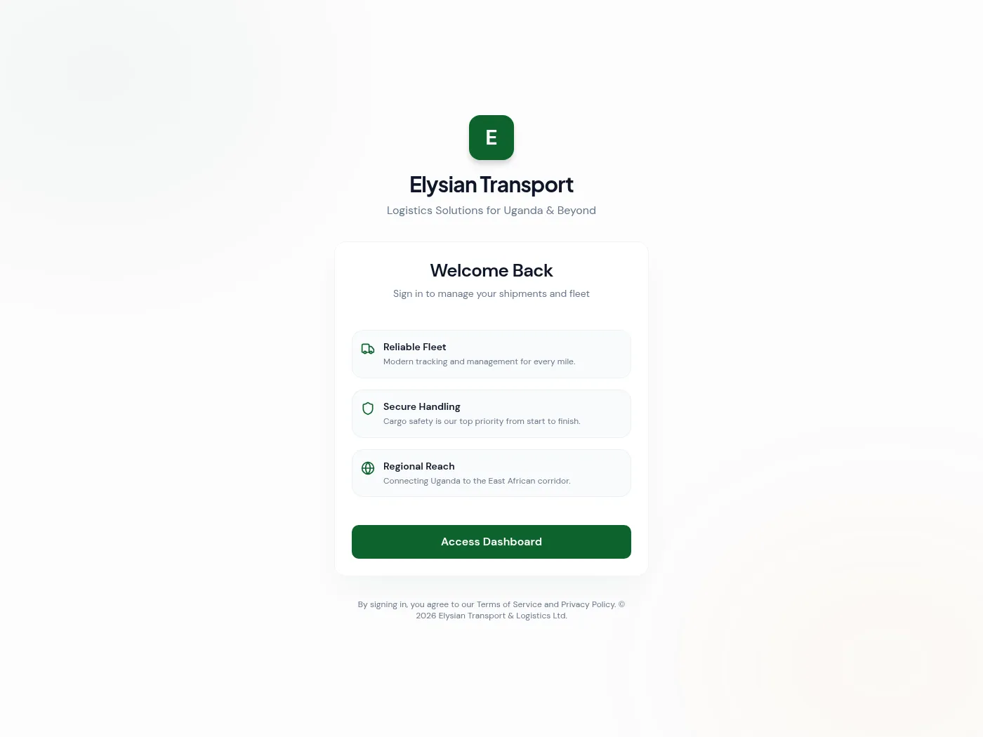 Elysian Logistics Dashboard
