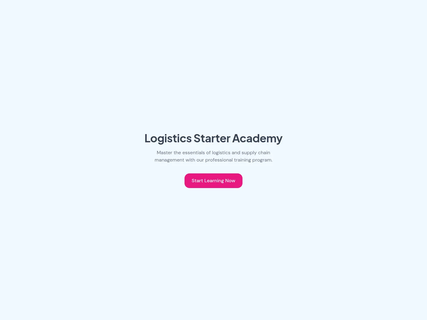 Logistics Starter Academy