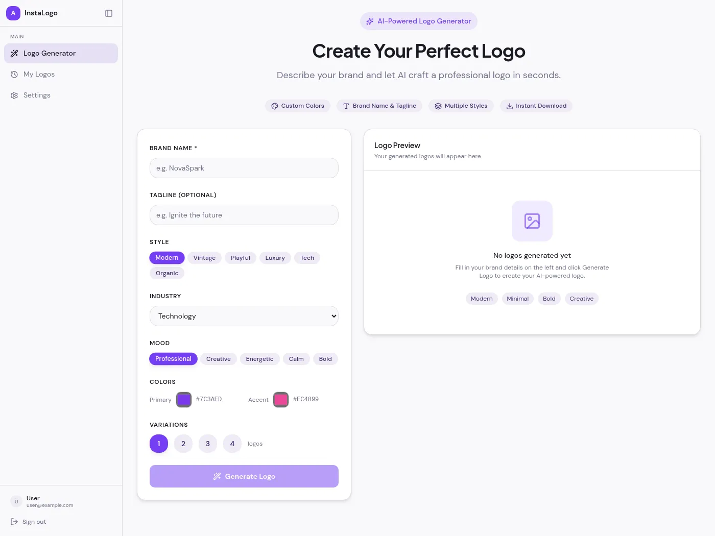 InstaLogo Generator