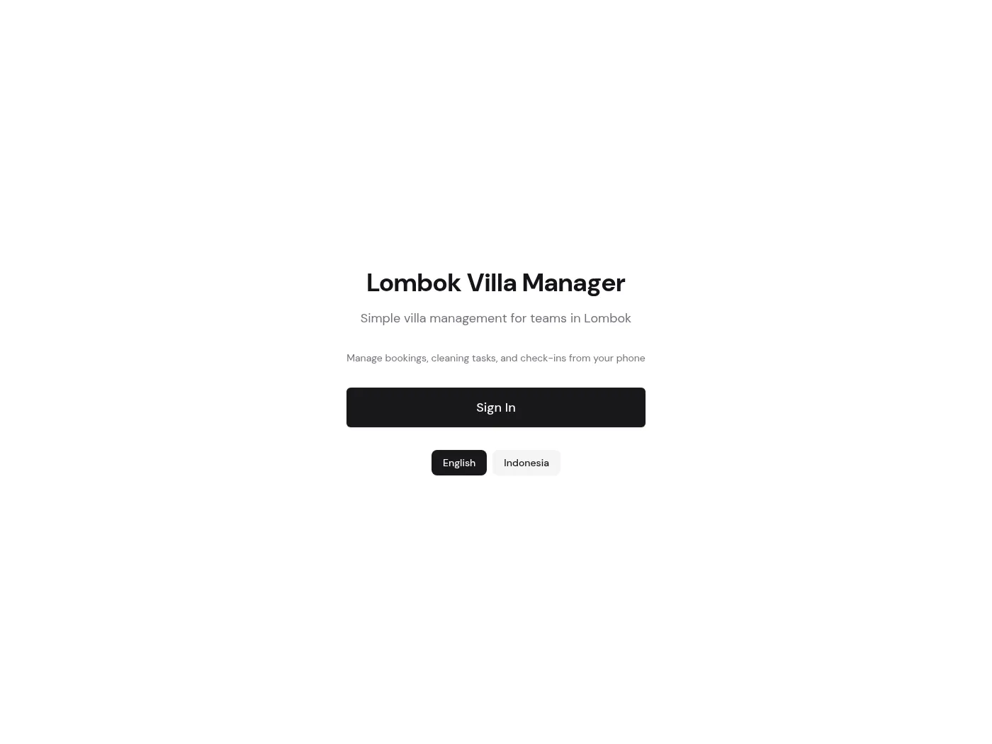Lombok Villa Manager