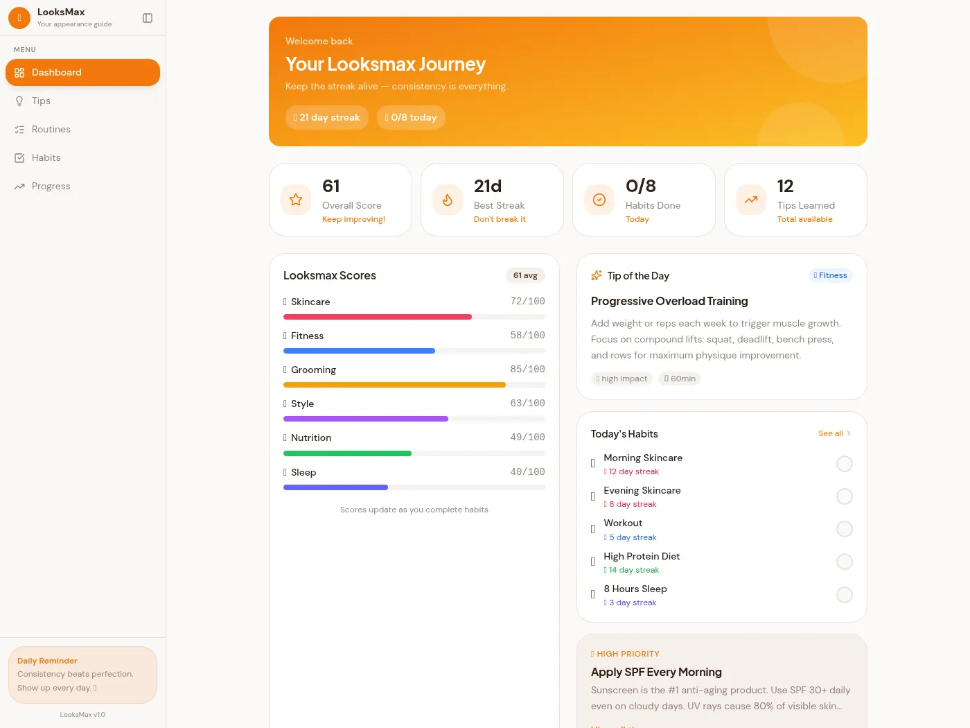 LooksMax Guide App