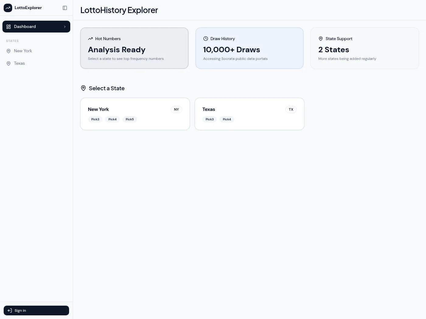 LottoHistory Explorer