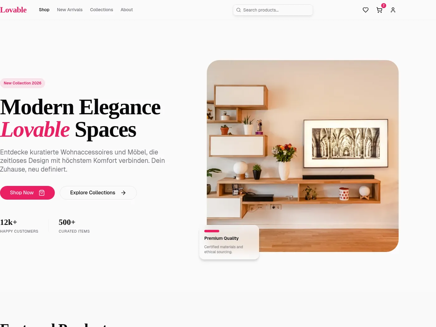 Lovable Shop Website
