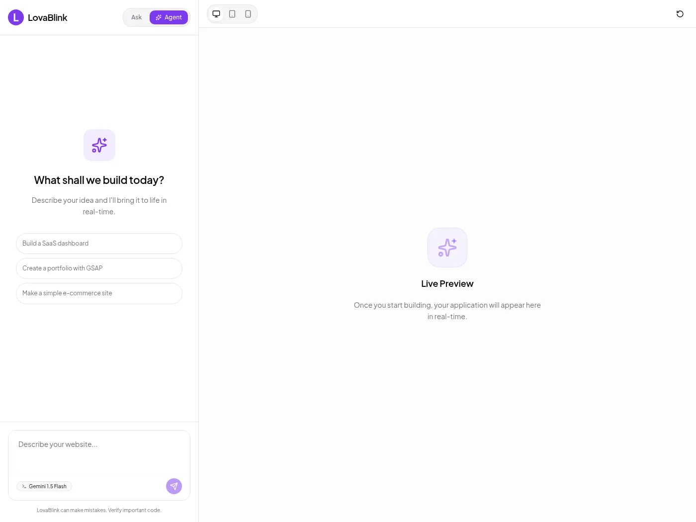 LovaBlink AI Builder