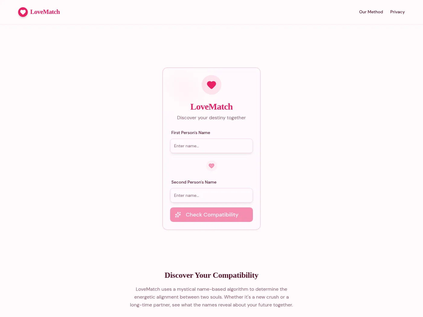 LoveMatch Calculator