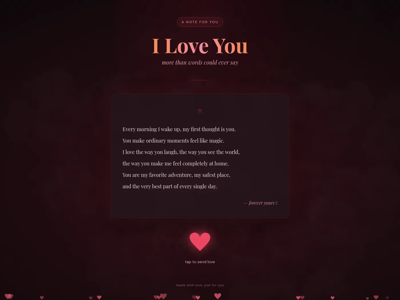 Love Note Website