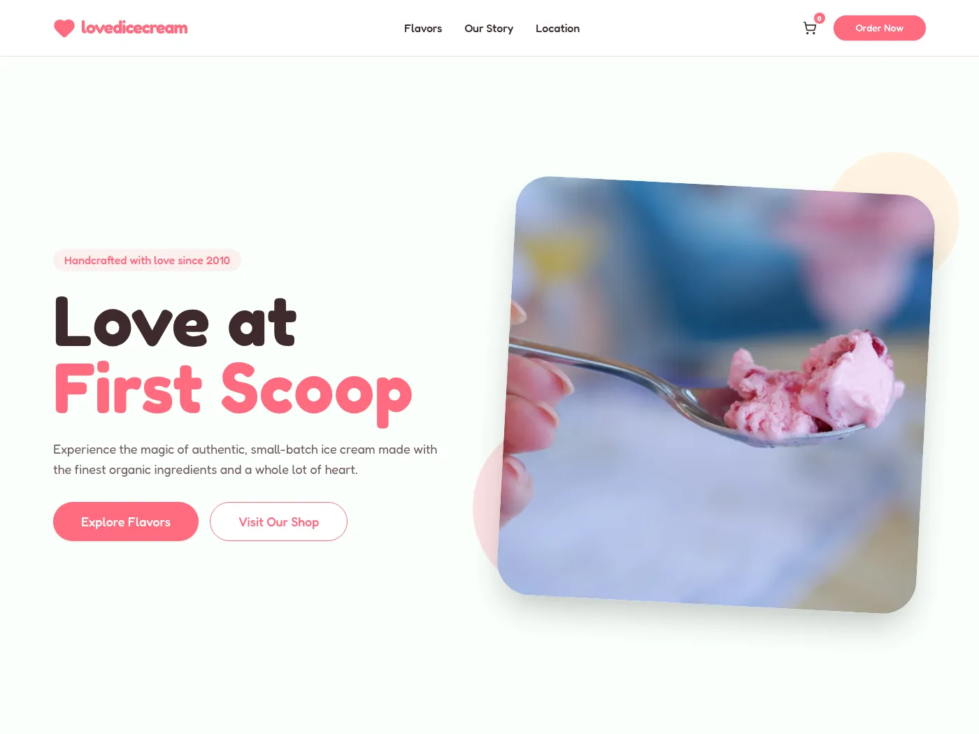 Loved Ice Cream Website