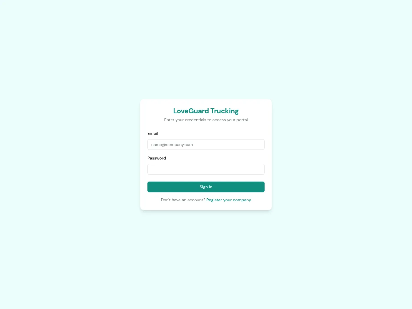 LoveGuard Trucking Portal
