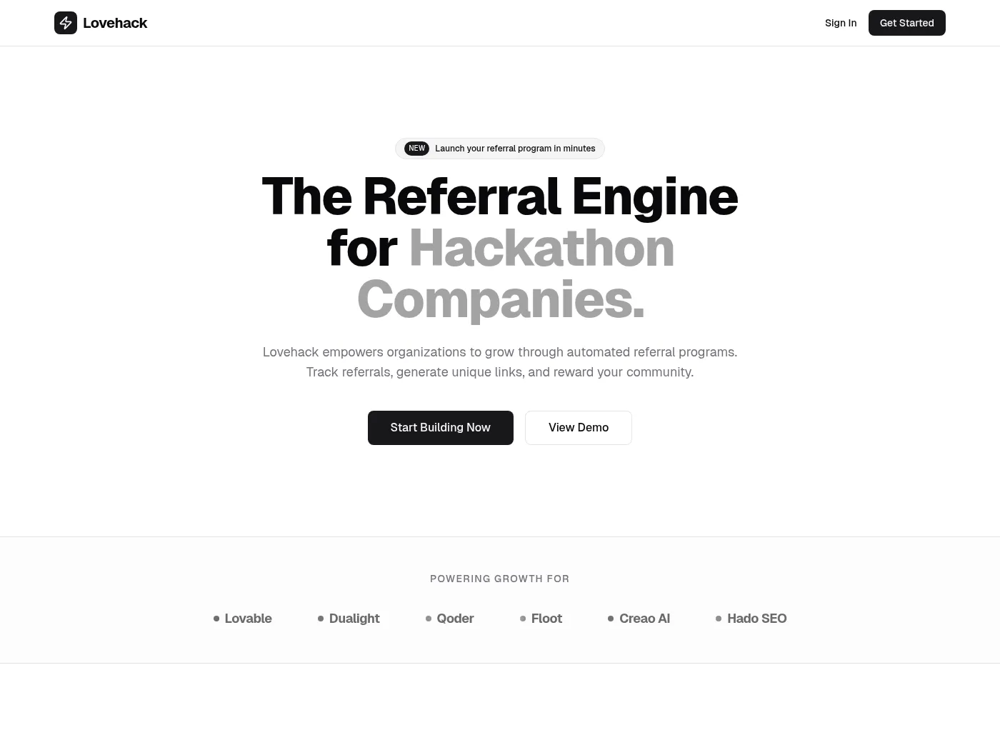 Lovehack Referral Engine