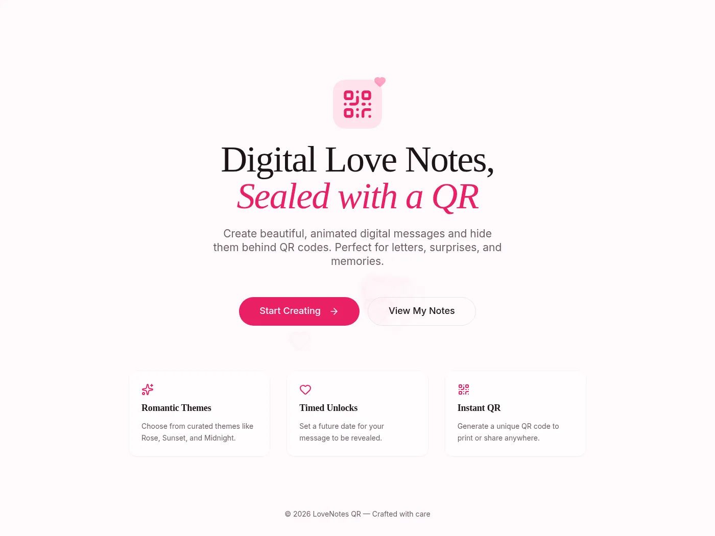 LoveNotes QR App