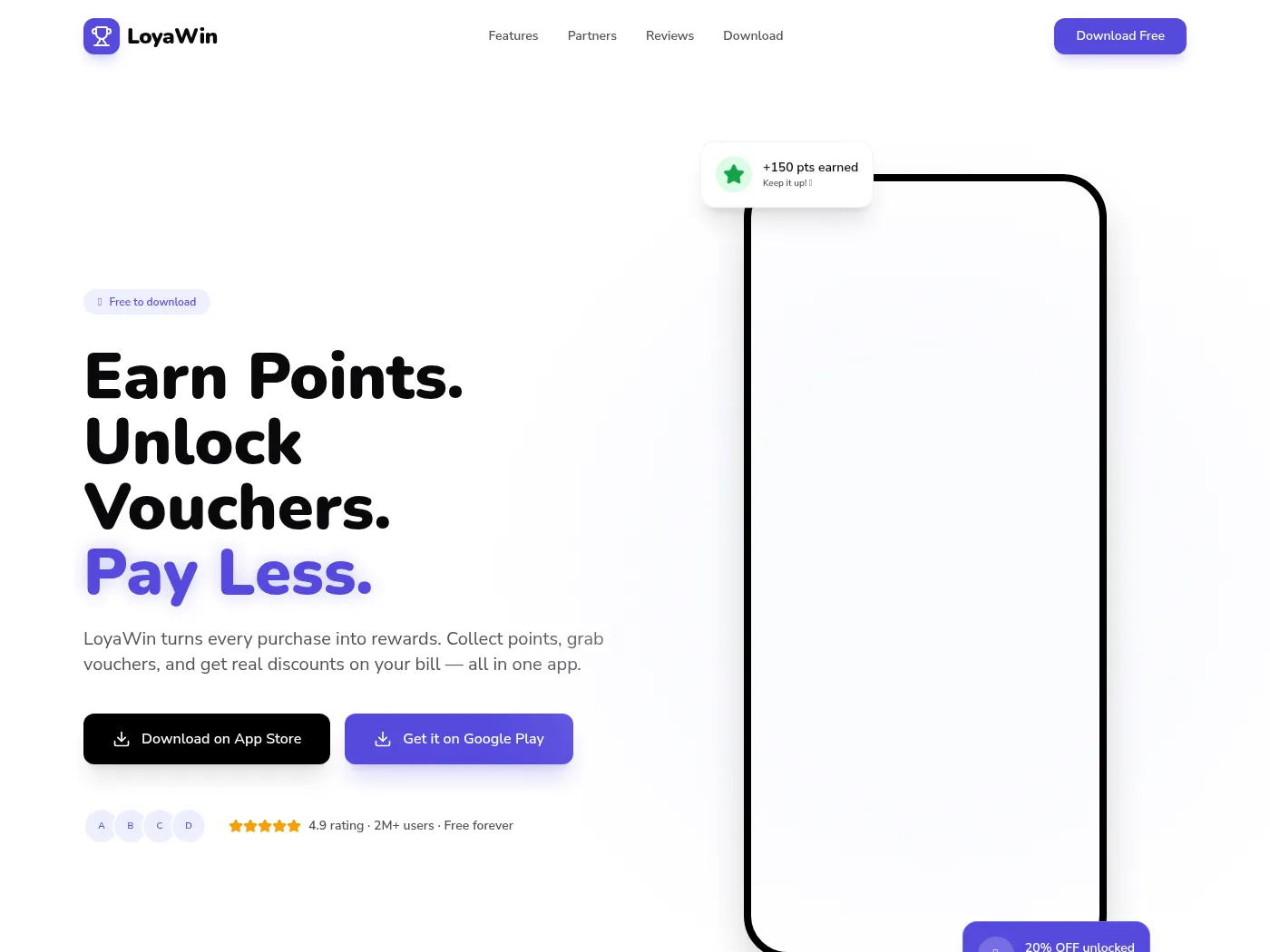 LoyaWin App Landing Page