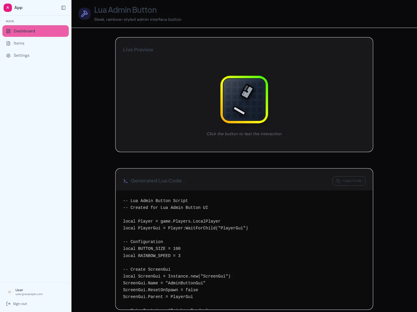 Lua Admin Button UI