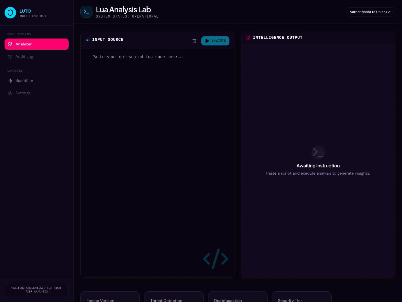 Obfuscated Lua Analyzer