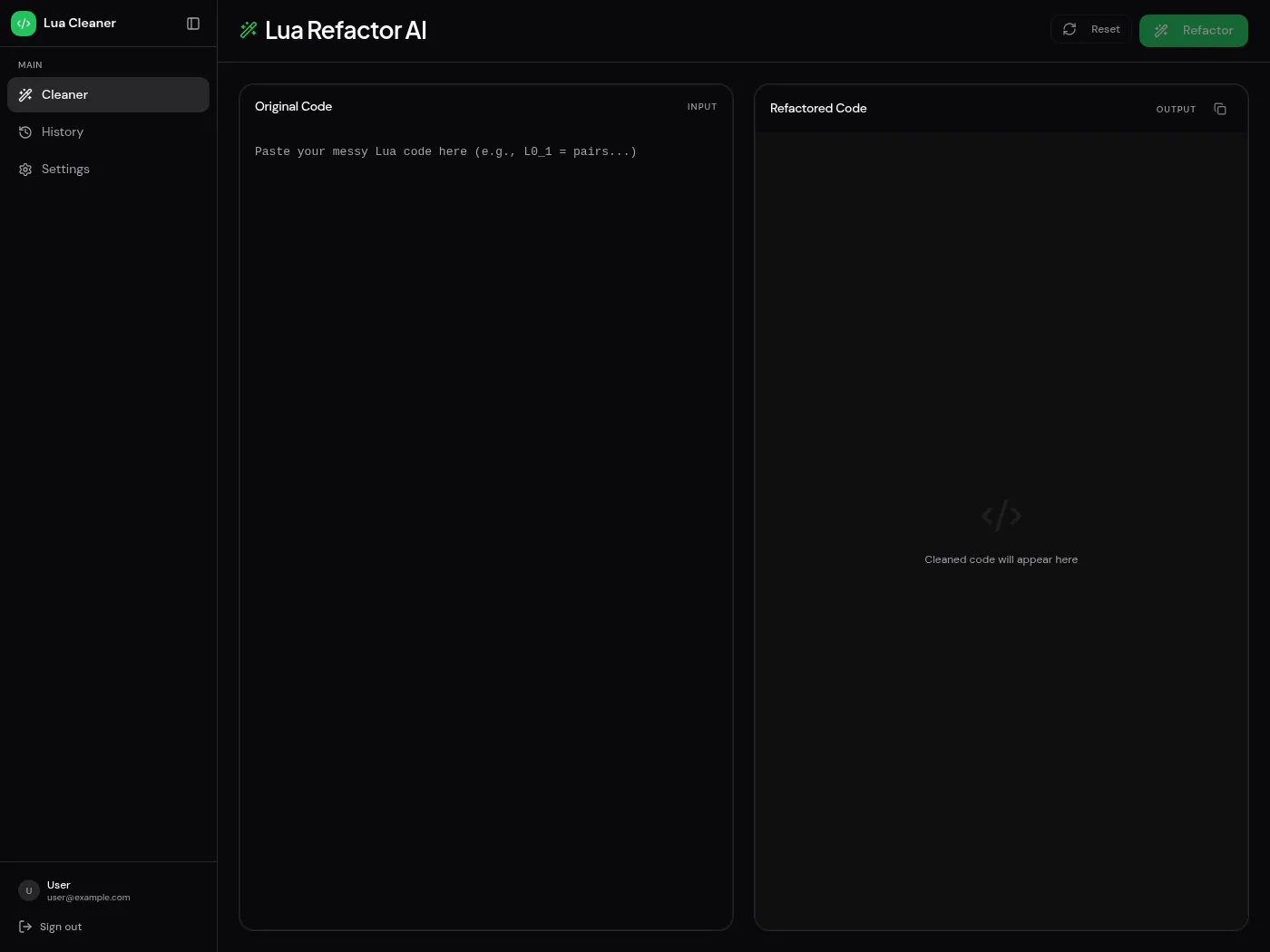 Lua Code Cleaner