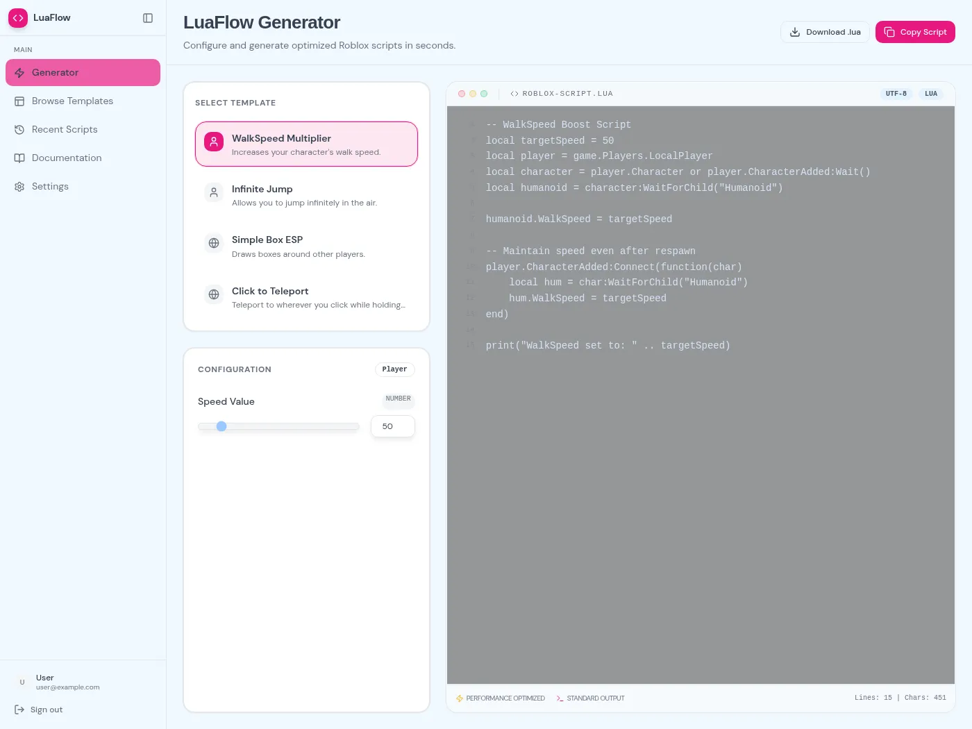 Lua Script Generator