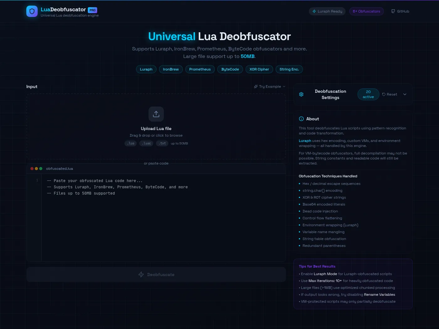 Lua Deobfuscator Pro