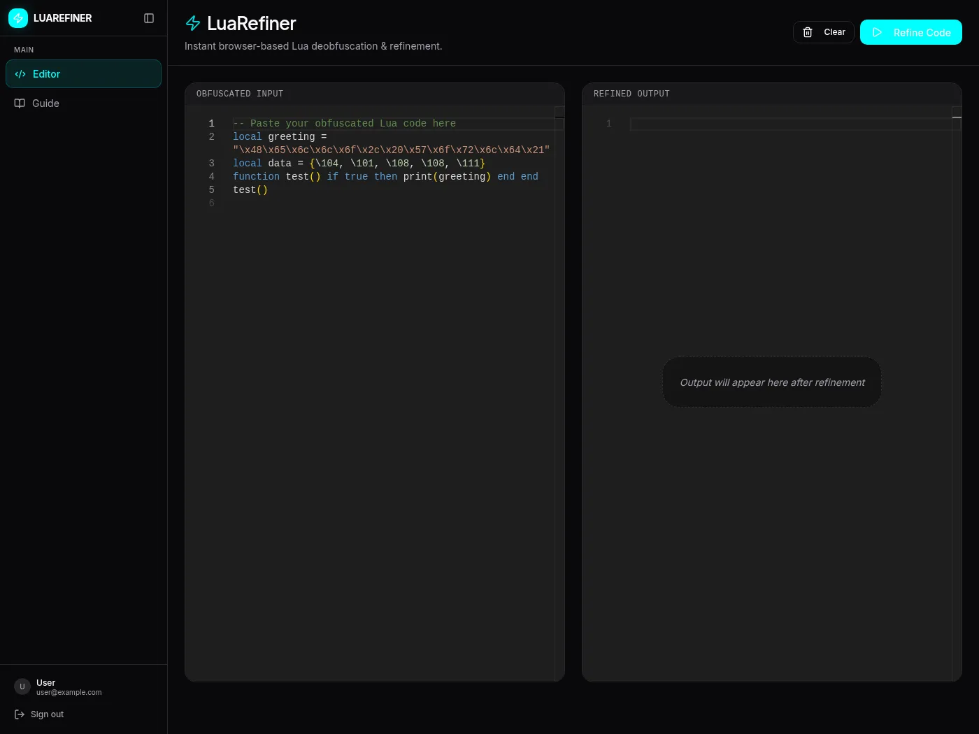 Lua Deobfuscator Tool